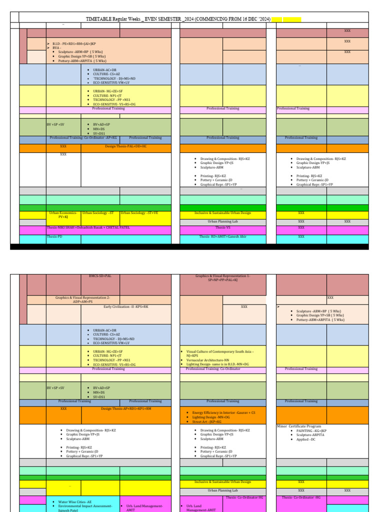 SCET Surat Even Semester Timetable 2024 | PDF | Liberal Arts Education