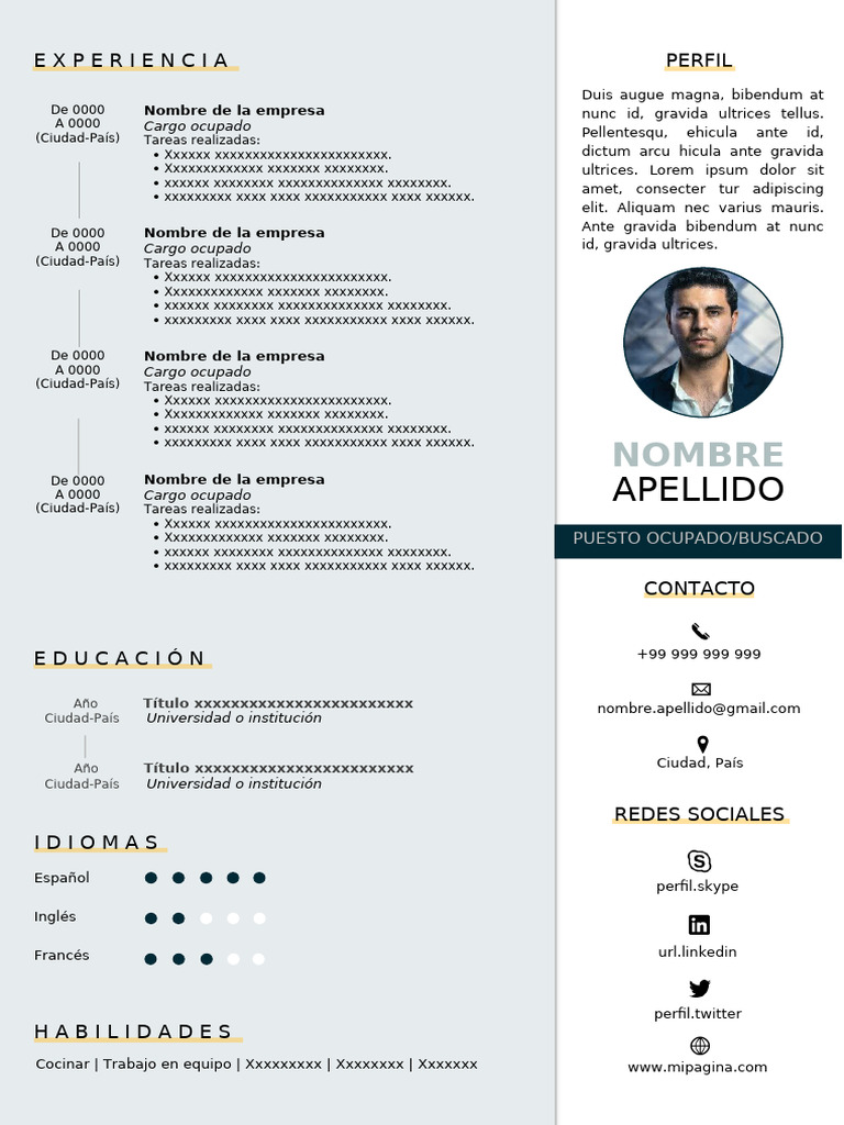 Ejemplo de Currículum Vitae en Español | PDF