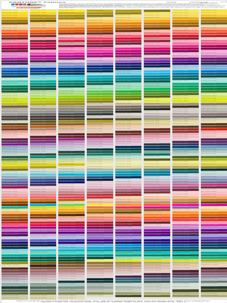 PANTONE Colour Chart | PDF | Psychophysics | Vision
