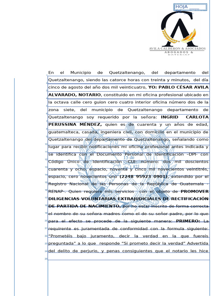 Acta Requerimiento 2024 | PDF | Certificado de nacimiento