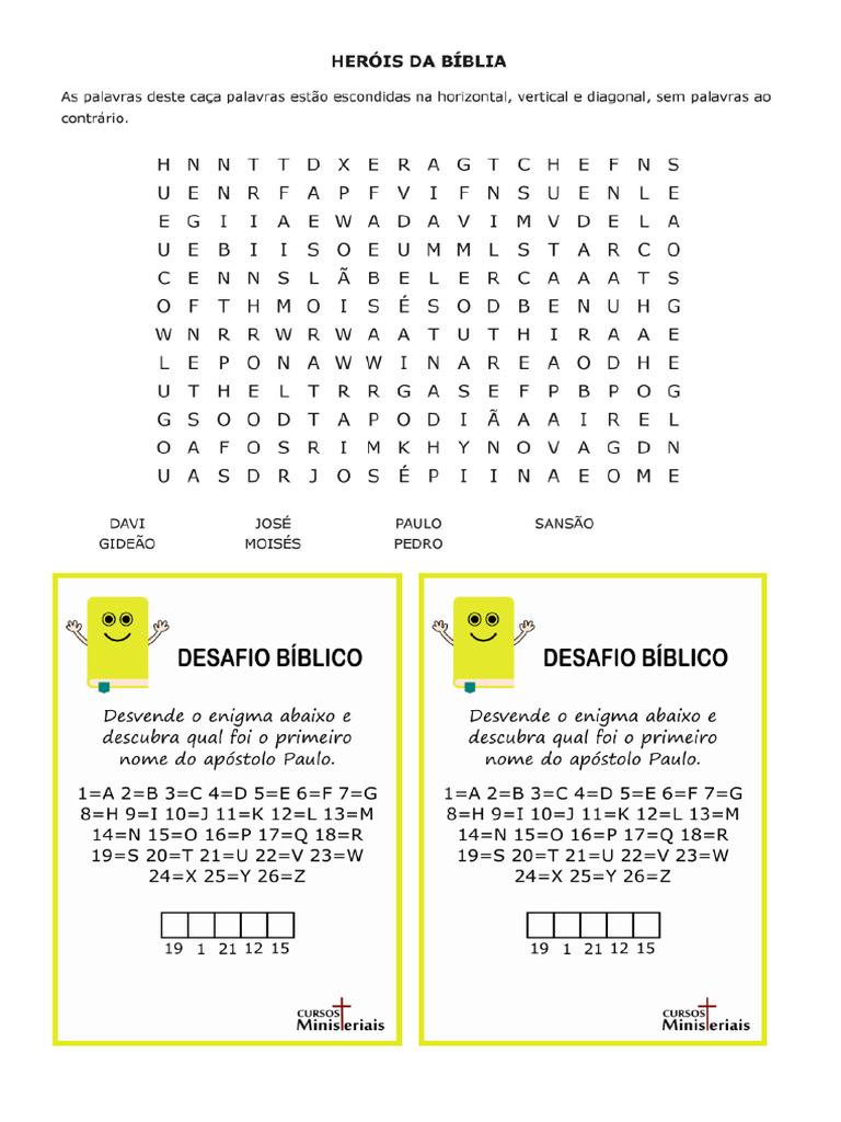 Atividade Heróis Da Fé 6 A 10 | PDF