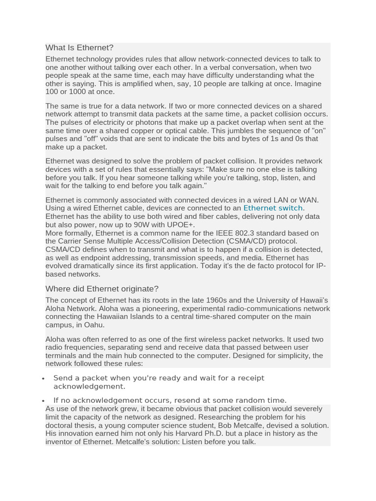 What Is Ethernet | PDF | Ethernet | Computer Network