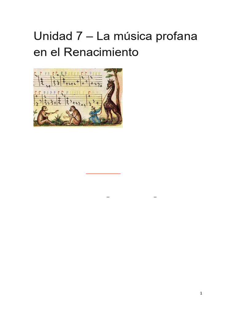Música profana en el Renacimiento | PDF | Canciones | Renacimiento