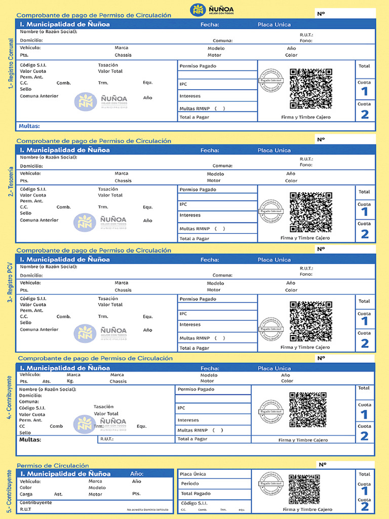 Permiso Circulacion Nunoa 1a Cuota 2025 | PDF