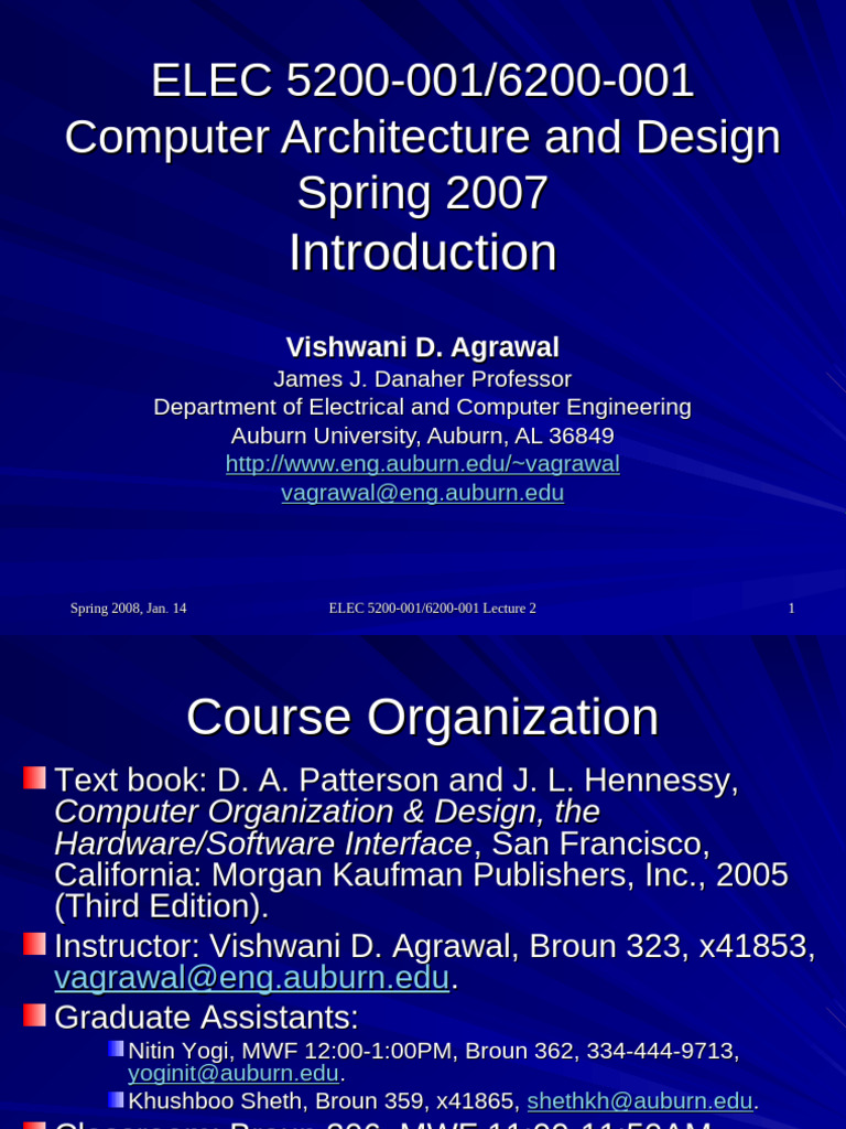 Lec2 Intro | PDF | Computer Architecture | Computer Hardware