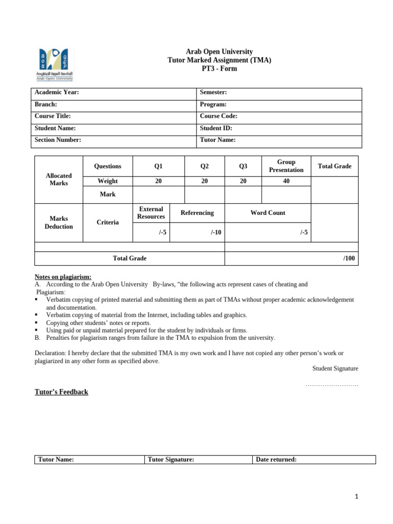 PT3 - Form FIN241 Must Use | PDF | Plagiarism