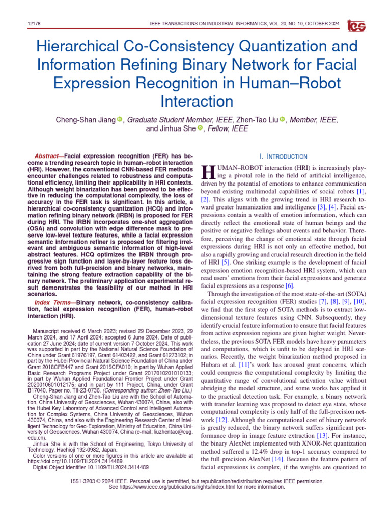 Hierarchical Co-Consistency Quantization and Information Refining Binary Network for Facial ...