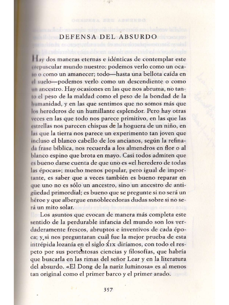 Chesterton Defensa Del Absurdo | PDF