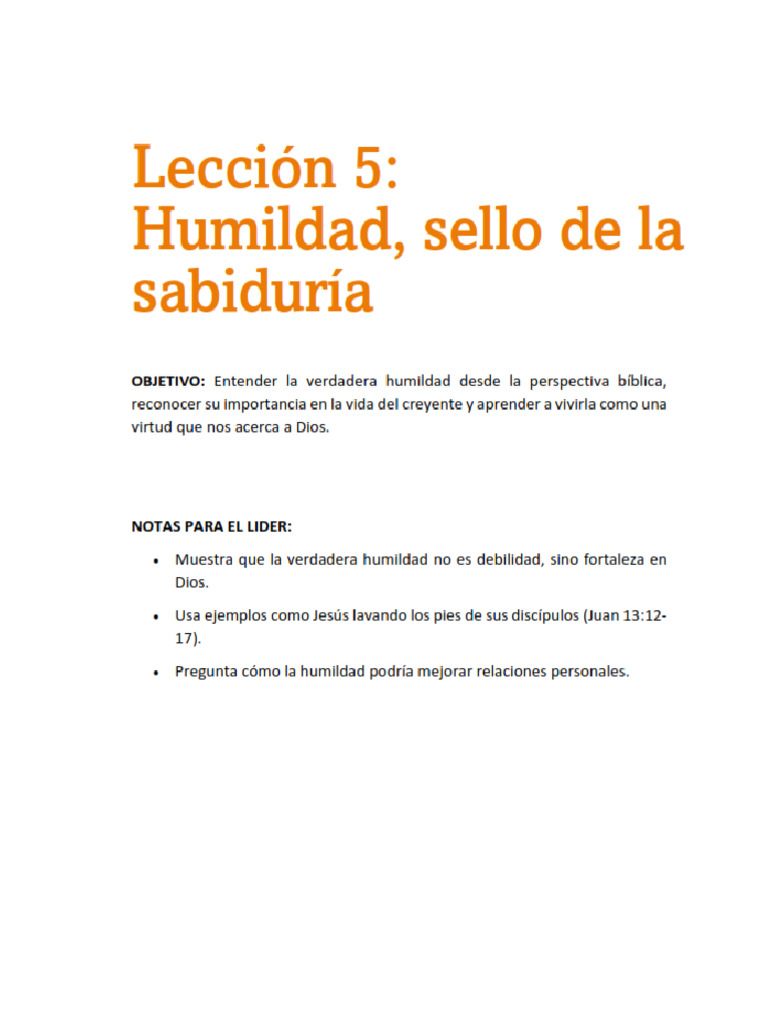 Tema 5 Humildad | PDF