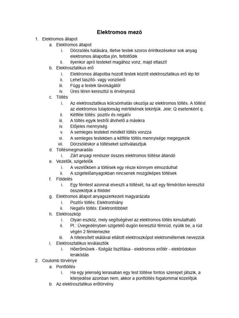 Fizika Elmélet 4. (Érettségi) | PDF