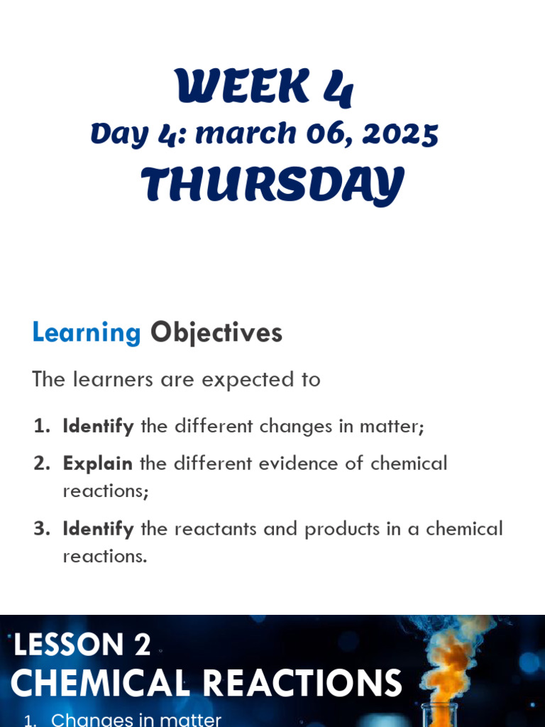 Week4 Q4 Day2 Writing Chemical Equations | PDF | Chemical Reactions | Chemical Substances