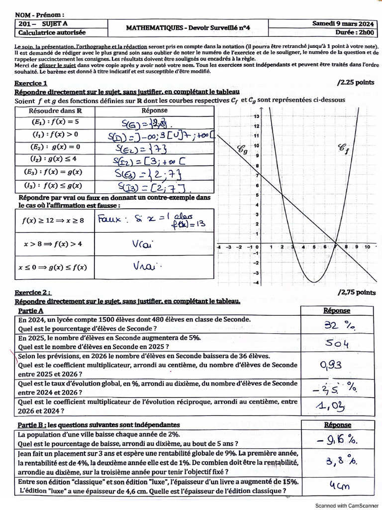 2024 - DS N 4 Elements de Correction | PDF