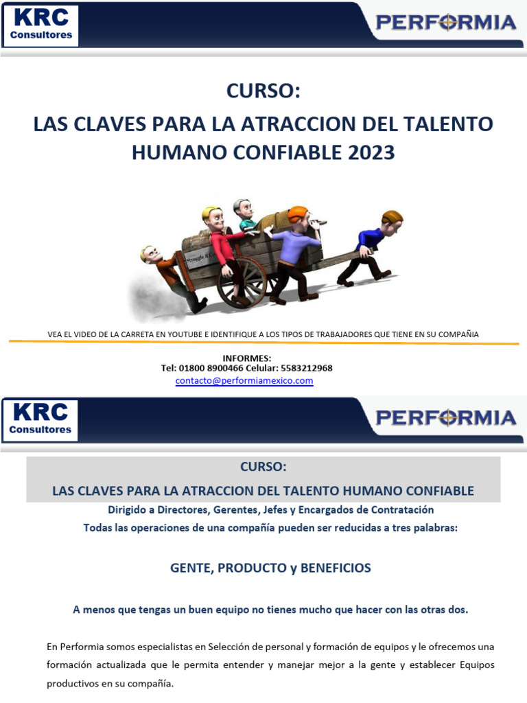 LAS CLAVES PARA LA ATRACCION DEL TALENTO HUMANO CONFIABLE 2023 | PDF | Gestión de recursos ...