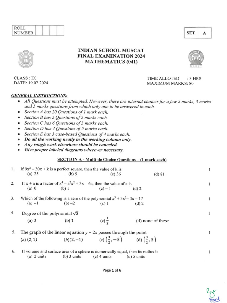 IX_MATHEMATICS_QP | PDF