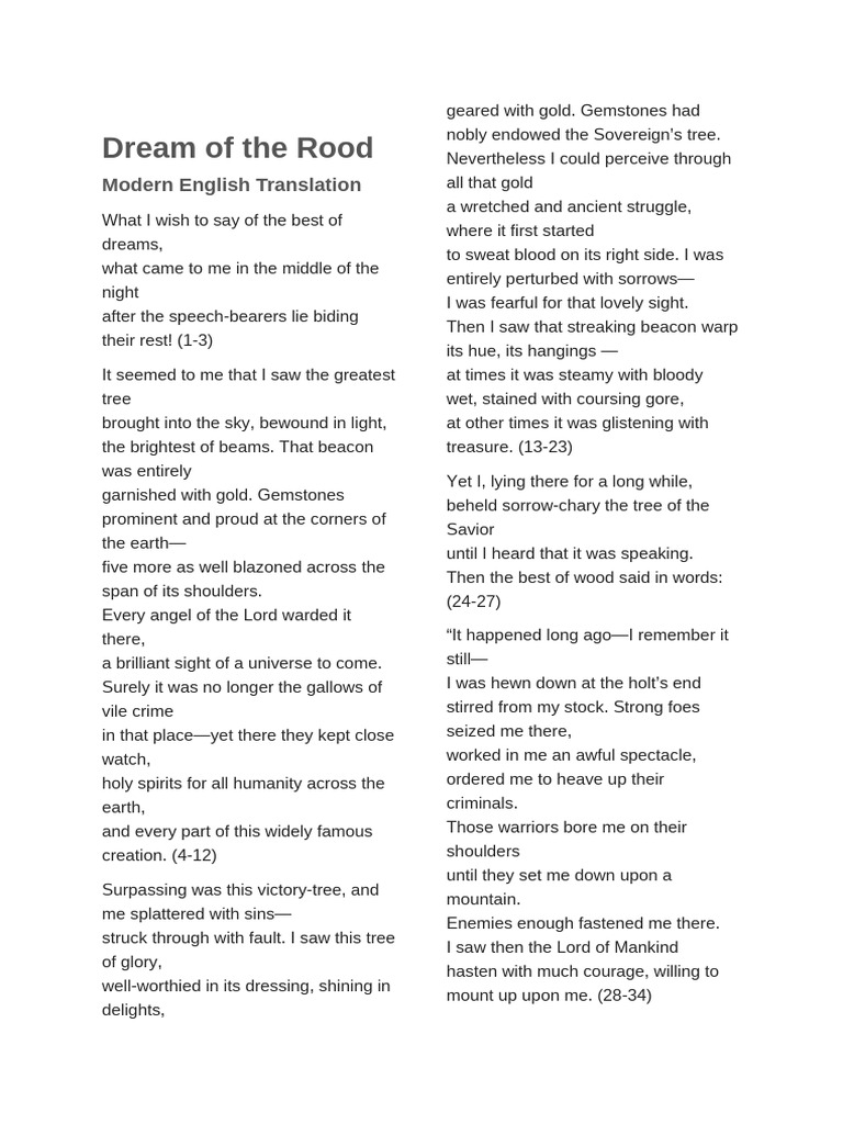 Modern English Translation of Rood | PDF | Heaven | Glory (Religion)