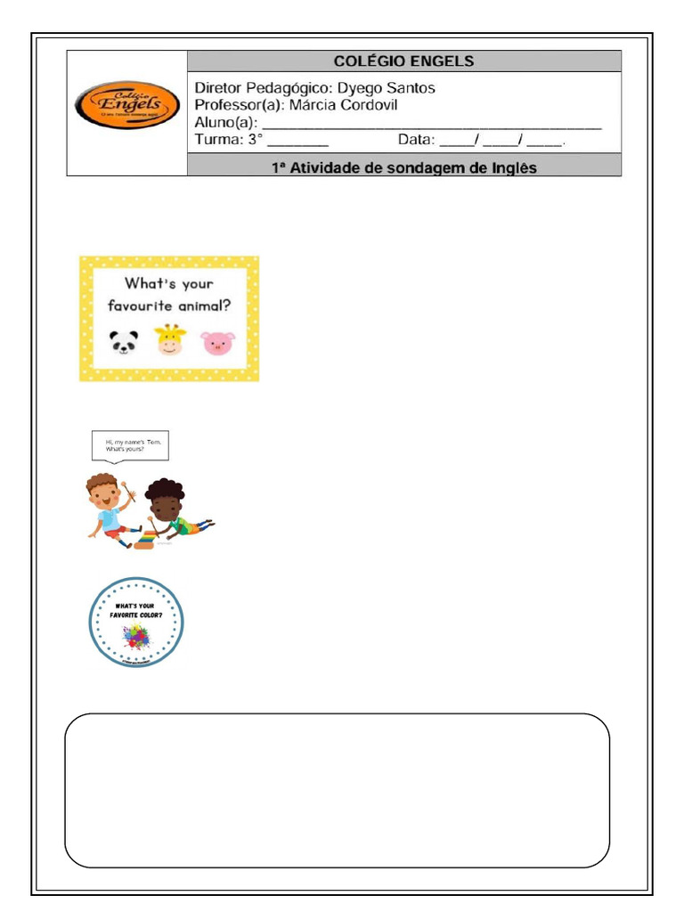 Ativ. Sondagem Do 3° Ano. 25 | PDF