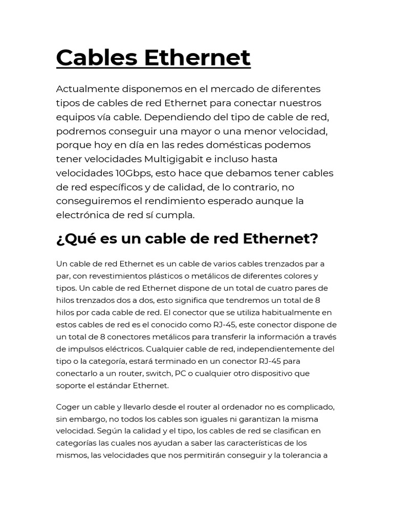 05-Cables Ethernet | PDF | Telecomunicaciones | Electrónica