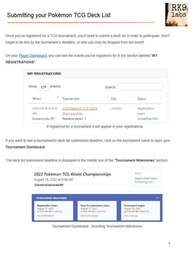 Submitting Your Pokemon TCG Deck List | PDF | Pokémon