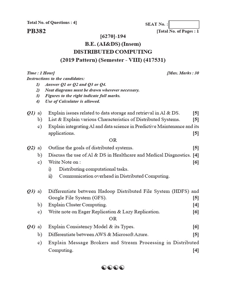 Big Data Analytics Insem Question Paper | PDF | Data | Information ...
