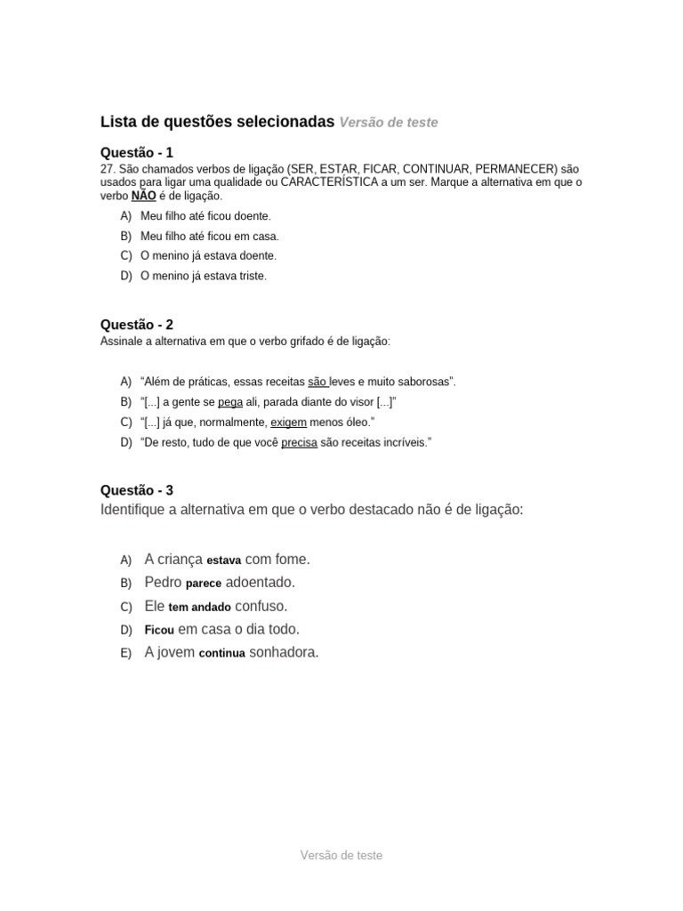 Lista Questoes Selecionadas 18-03-2025 16h53min | PDF