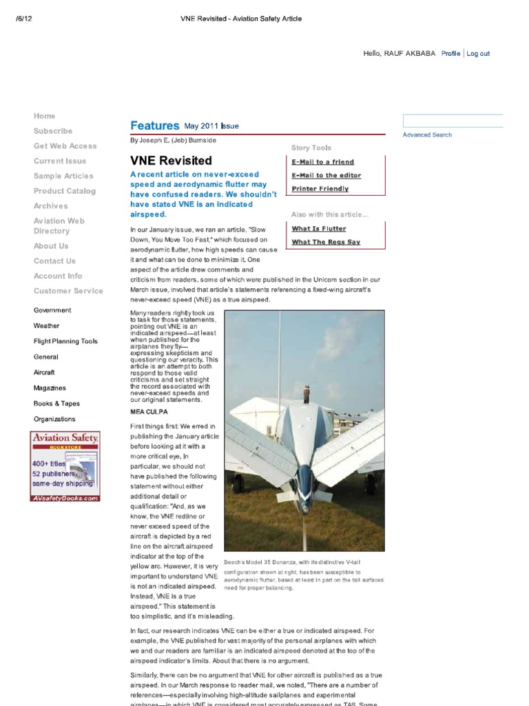 Print - VNE Revisited - Aviation Safety Article | PDF | Language Arts ...