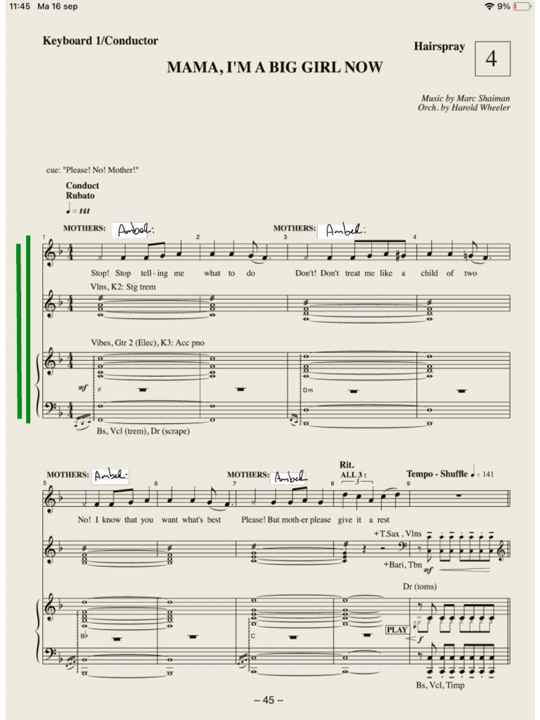 AMBER - Mam Ik Ben Een Grote Meid - Vocal Score | PDF
