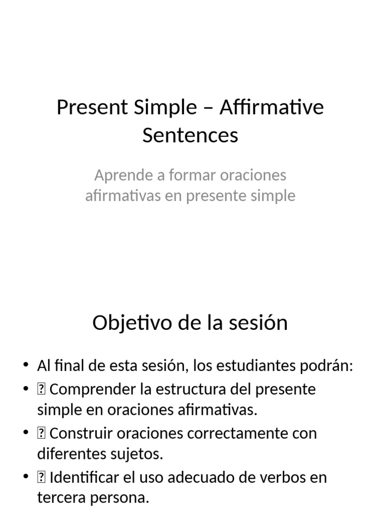 Present Simple Affirmative | PDF