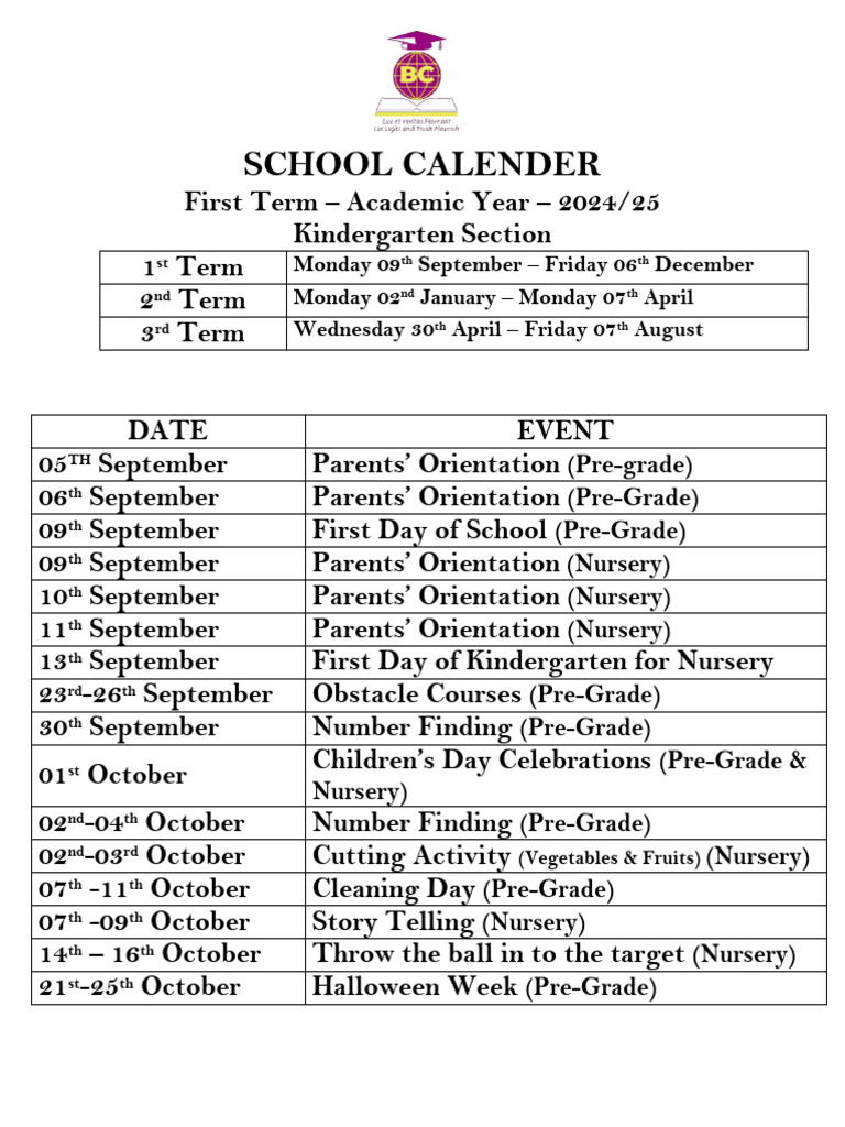 School Calender | PDF