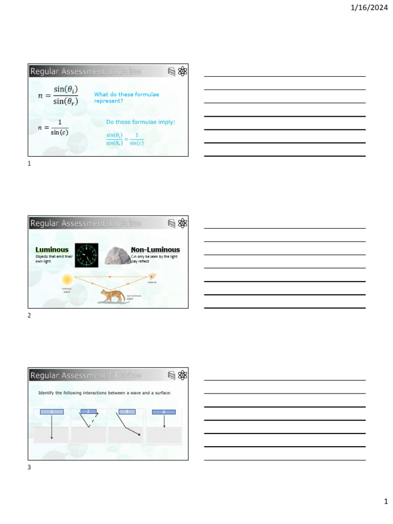 Wave Interactions and Refraction Concepts | PDF | Refraction ...