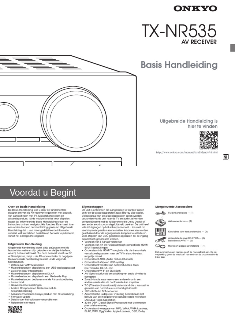 Onkyo TX-NR535 NL | PDF