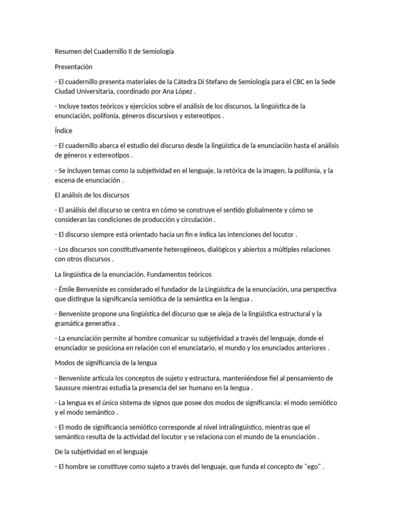 Resumen Completo Semio 2 PDF | PDF | Semiótica | Discurso