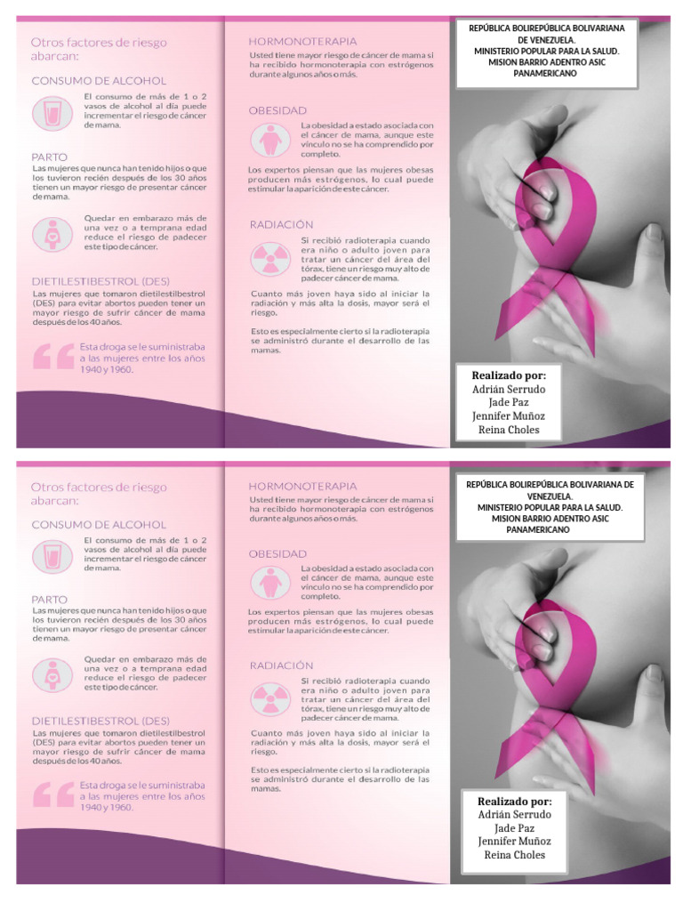 CANCER DE MAMA TRIPTICO | PDF