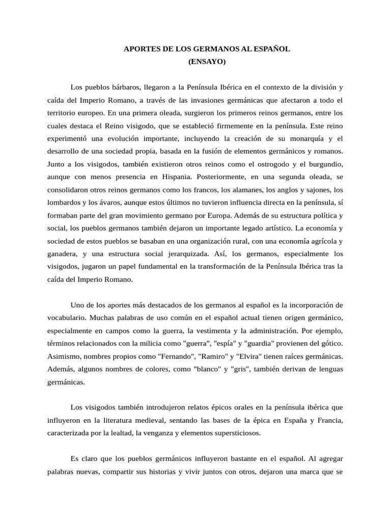 Aportes Germánicos al Español | PDF | Pueblos germánicos | España