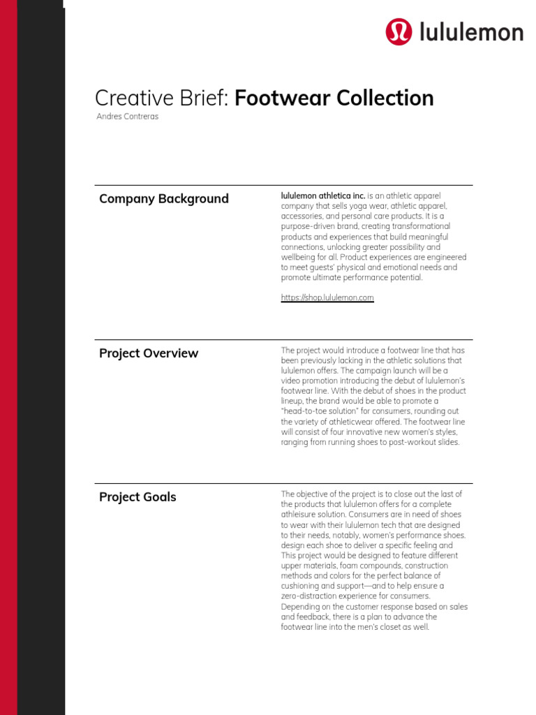 Lululemon Women's Footwear Launch Plan | PDF | Shoe