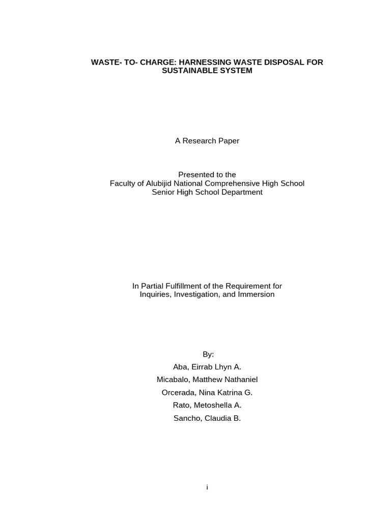 WASTE-TO-CHARGE-Cover-Page-Appendices FINAL FR | PDF | Plagiarism