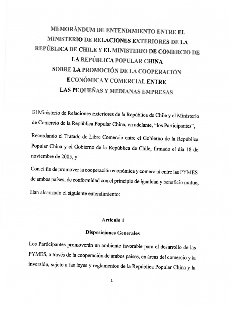 MdE Minrel Cooperación Económica y Comercial Entre Las Pequeñas y ...