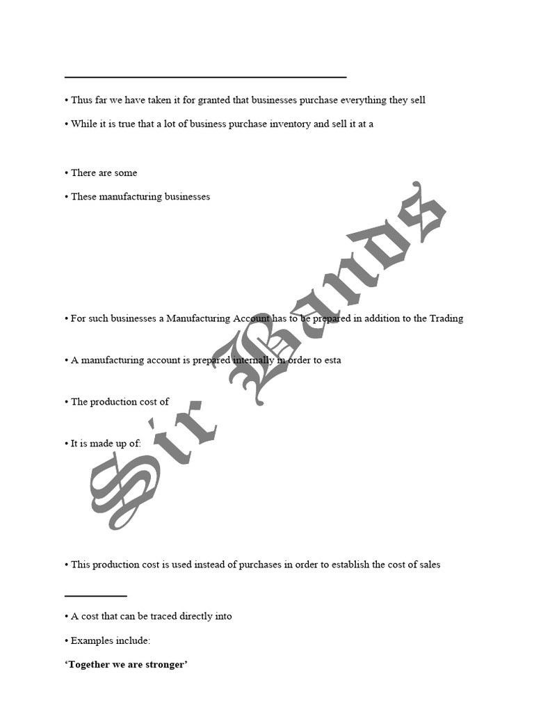 Manufacturing Account Overview and Format | PDF | Cost Of Goods Sold ...