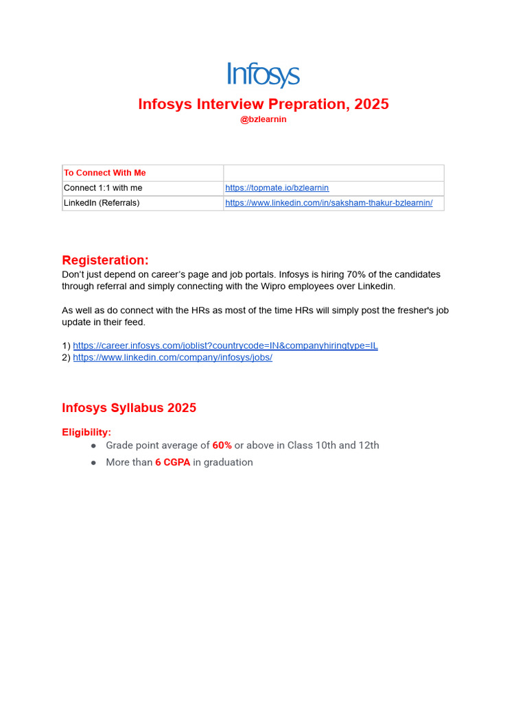 Infosys Interview Prepration | PDF | Method (Computer Programming) | Inheritance (Object ...