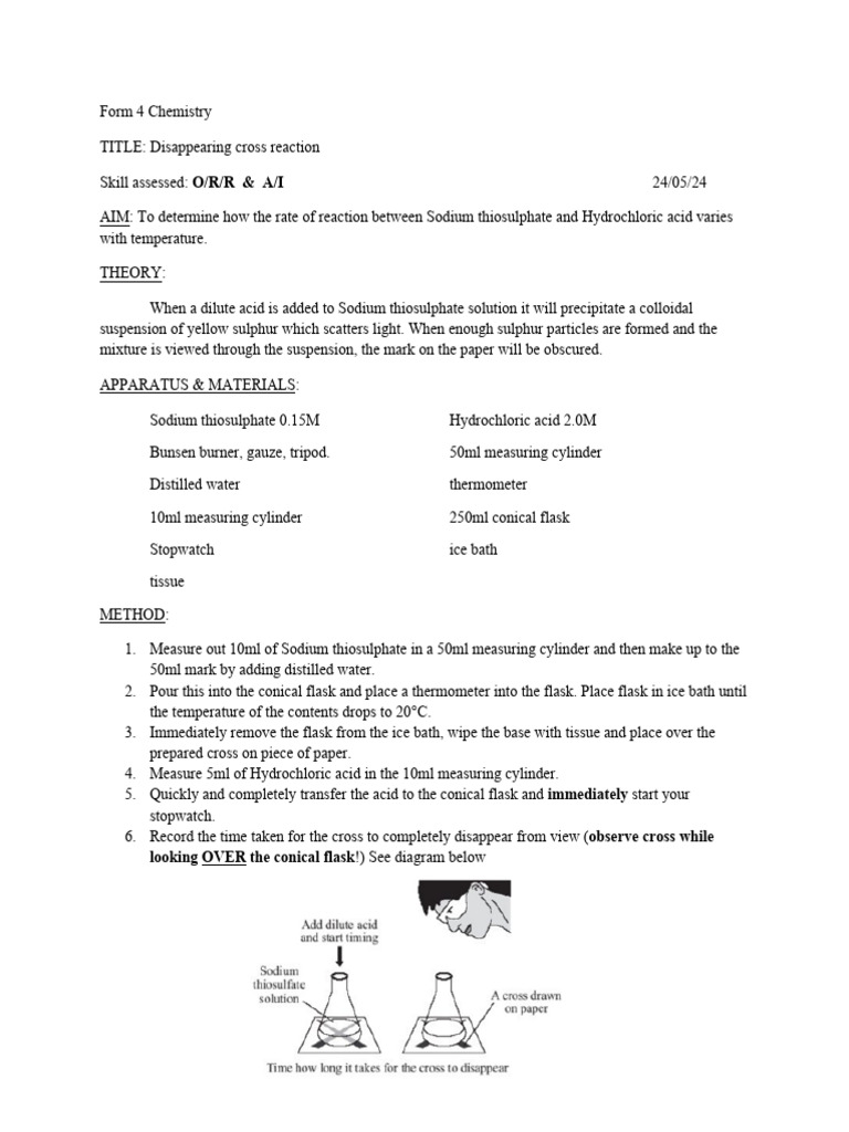Disappearing Cross Temperature | PDF | Chemical Reactions | Temperature