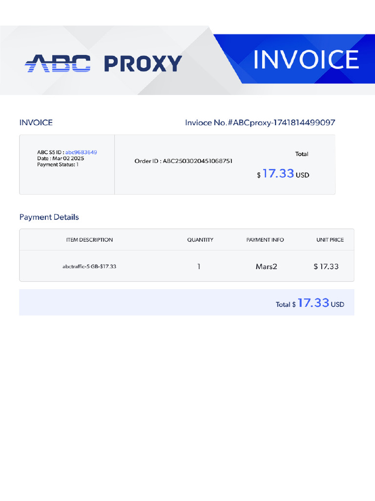 ABCproxy Invoice | PDF
