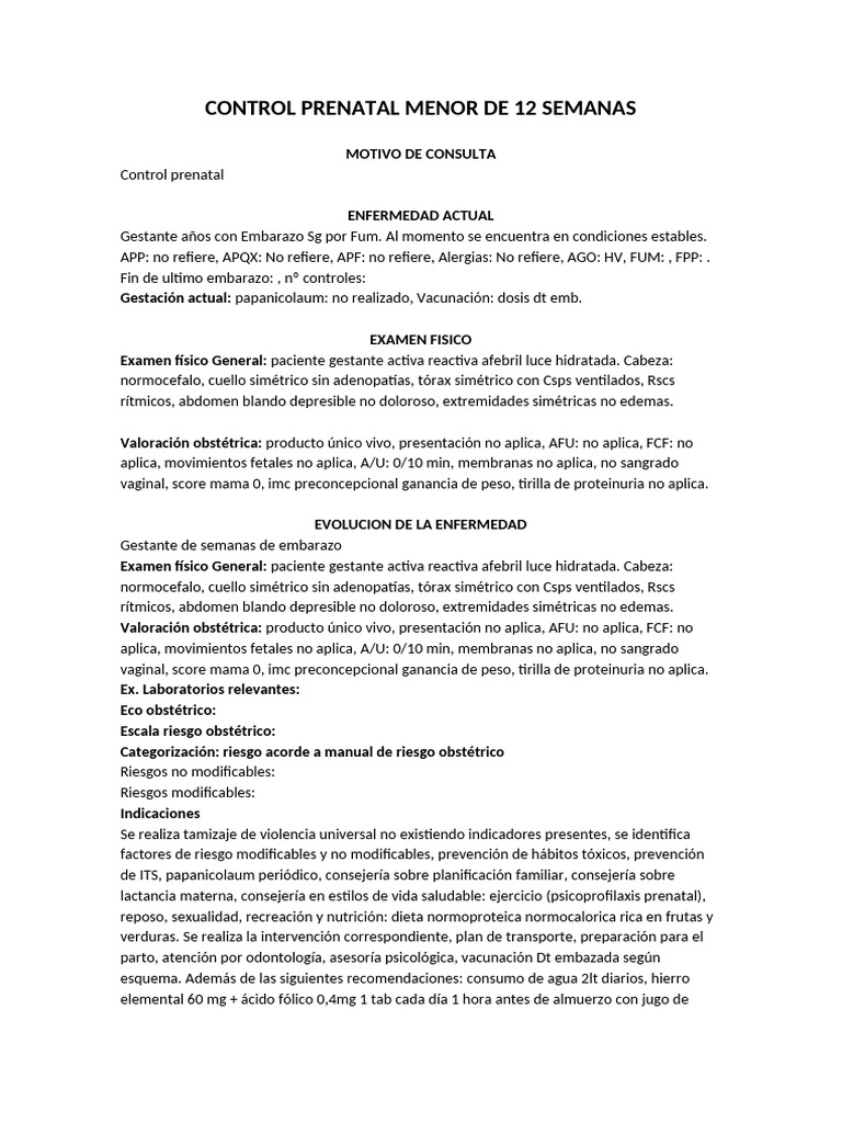 Control Prenatal: Guía Completa 0-27 Semanas | PDF | El embarazo | Partería