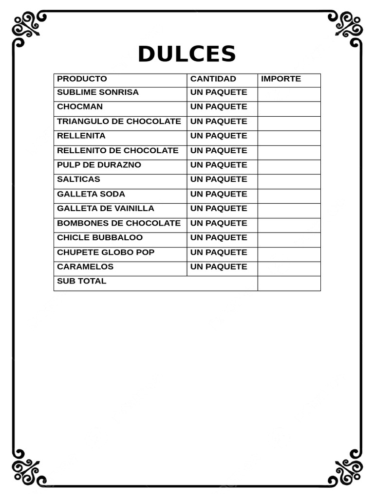 DULCES | PDF