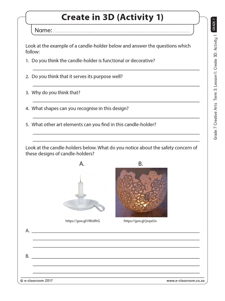 gr7 Ca t3 Lesson 1 Create 3d Activity 1 | PDF