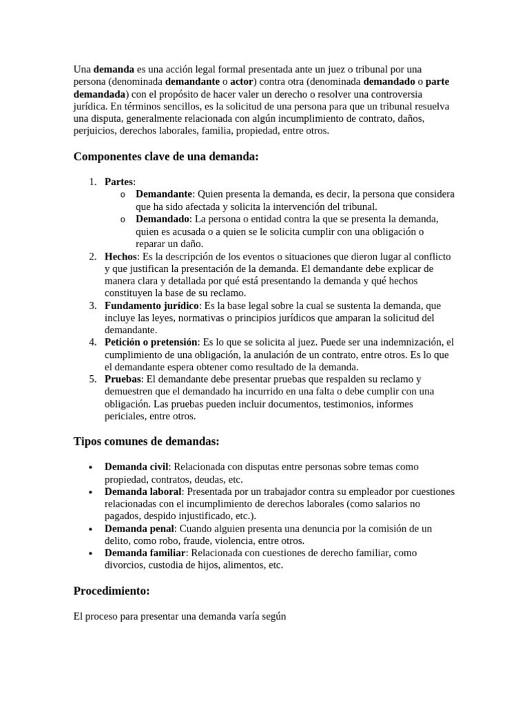 Guía sobre la presentación de demandas | PDF | Demanda judicial ...