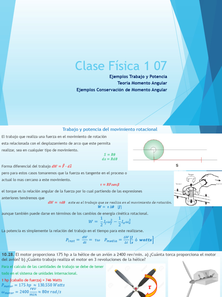 Clase Física 1 07 | PDF | Esfuerzo de torsión | Momento angular