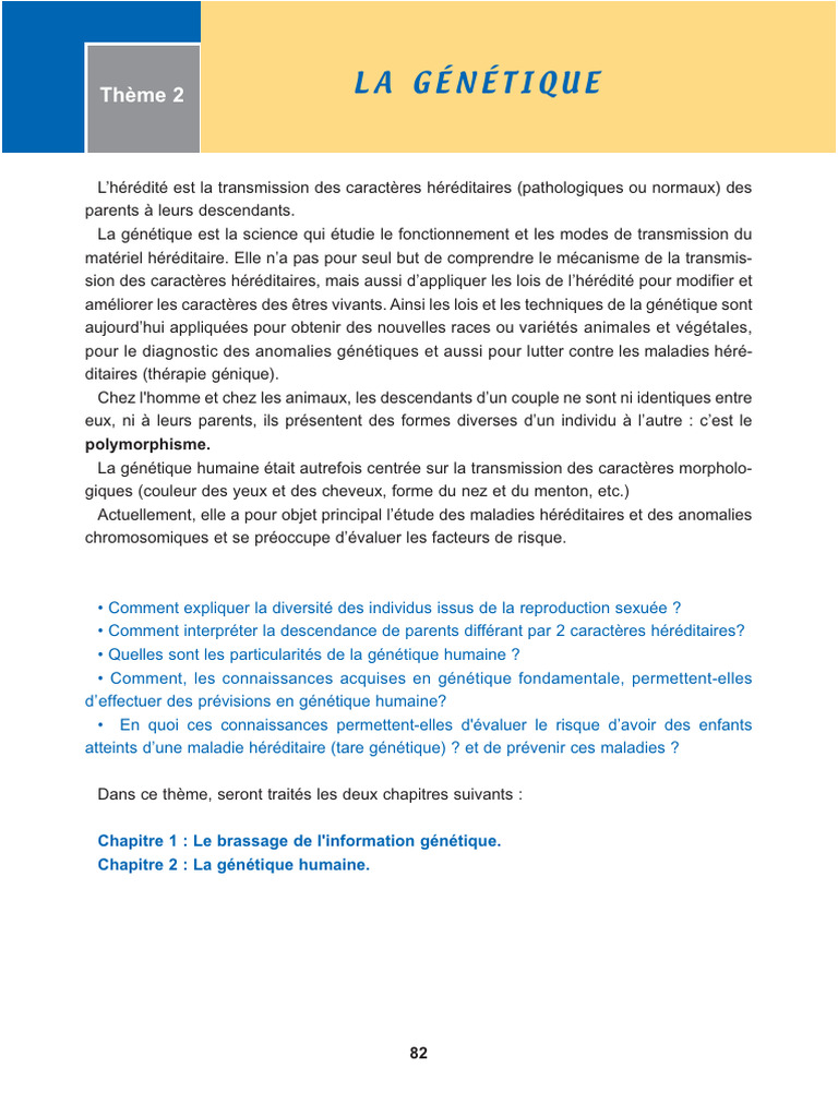 Introduction à la génétique humaine | PDF | Méiose | Dominance (Génétique)