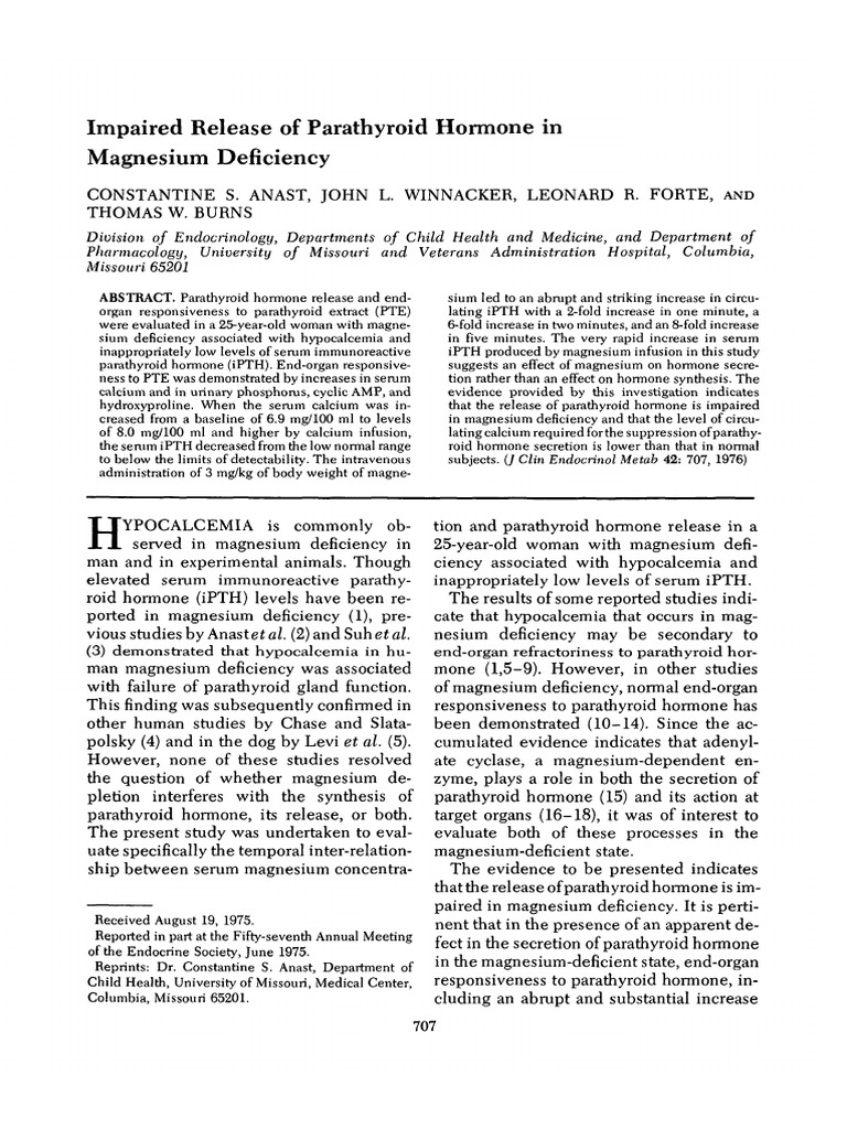 Magnesio Total | PDF | Magnesium | Parathyroid Gland