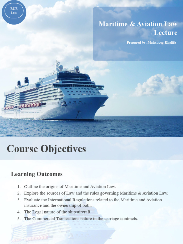 Maritime Law Lecture (1) | PDF | Admiralty Law | Ships