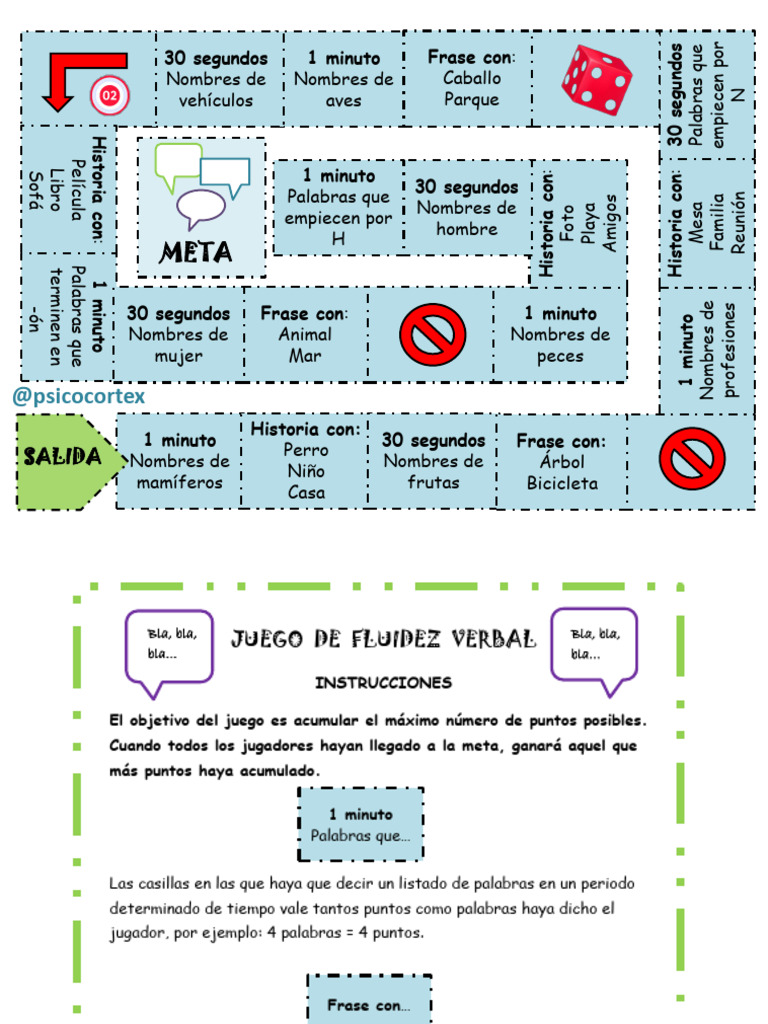 Juego de Fluidez Verbal | PDF