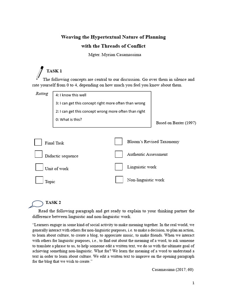 Weaving The Hypertextual Nature of Planning HO | PDF | Communication ...